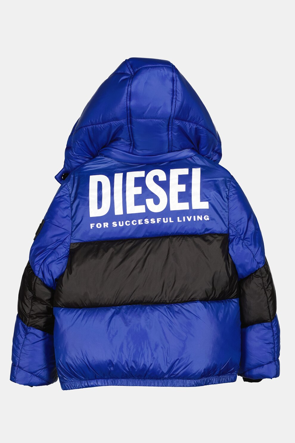 Diesel, Geaca cu vatelina si gluga, Albastru royal/negru, 132 CM ...