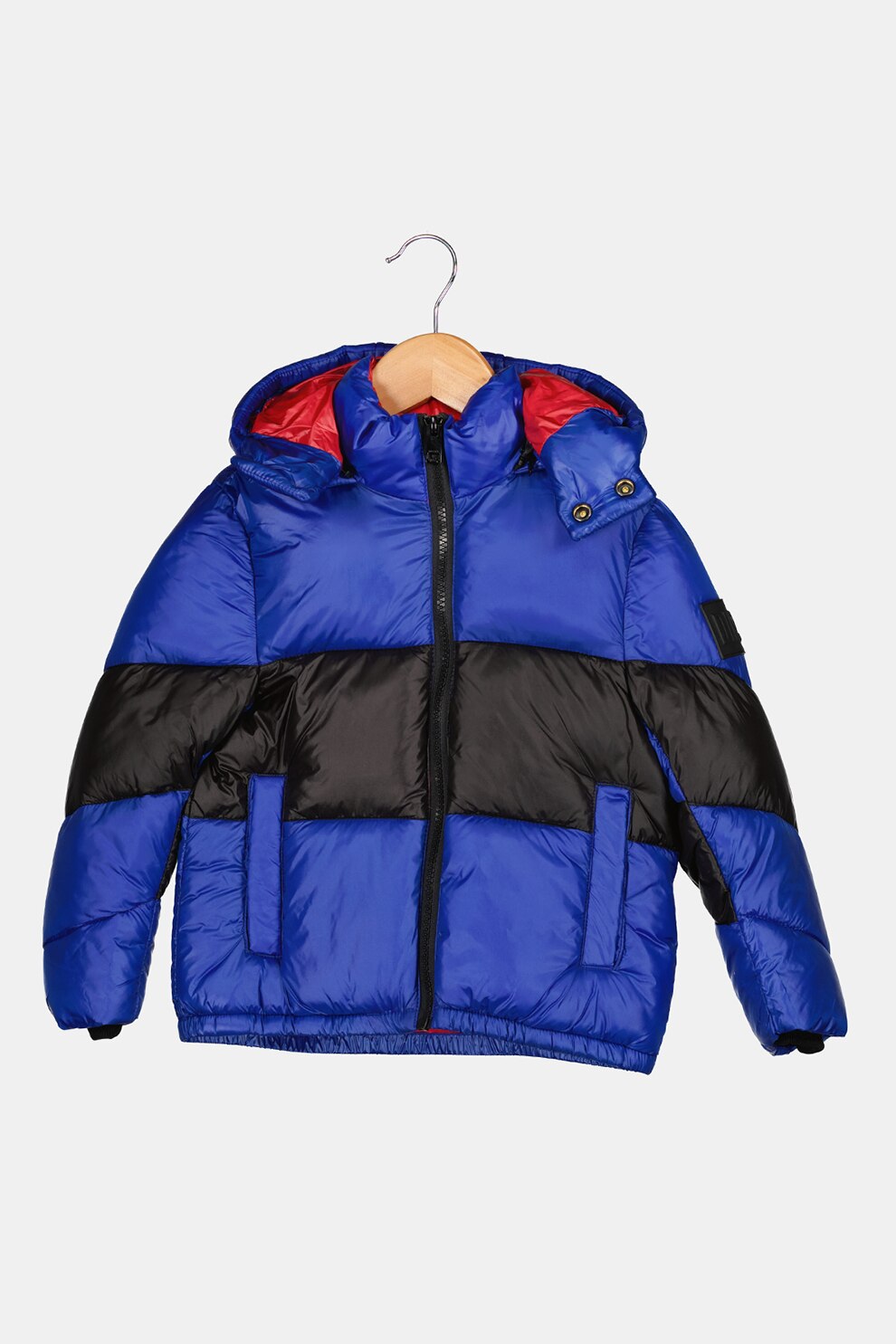 Diesel, Geaca cu vatelina si gluga, Albastru royal/negru, 132 CM ...