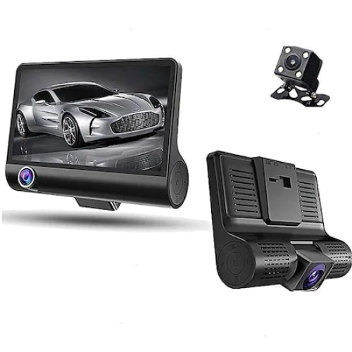 Camera video auto tripla DVR, Tiessa®, Full-HD, 3 camere - fata/spate ...