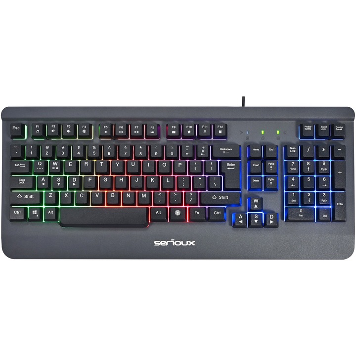 Kit Gaming Serioux Kayel 4 in 1, Tastatura, Mouse, Casti, Mousepad ...