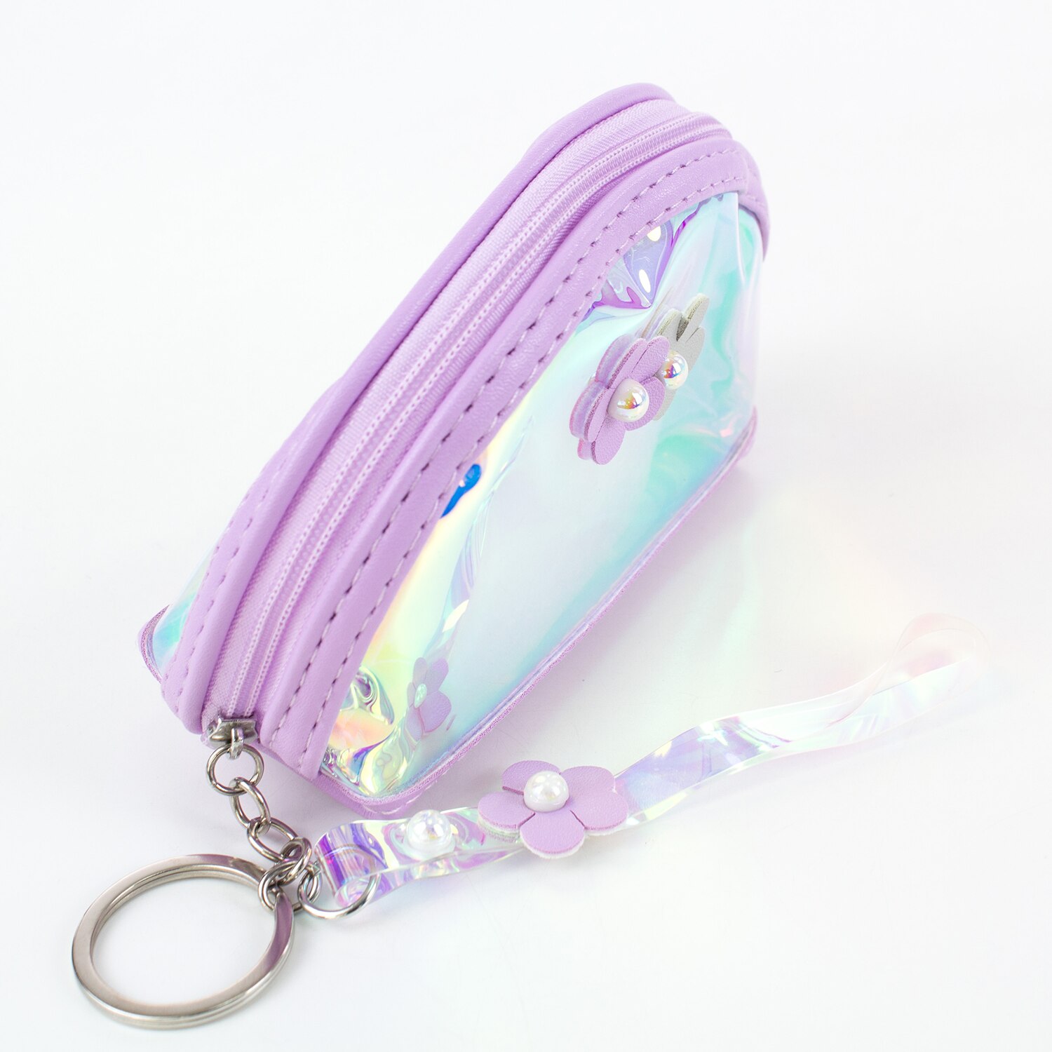 Portofel mini cu breloc Pami Flowers, Lila - eMAG.ro