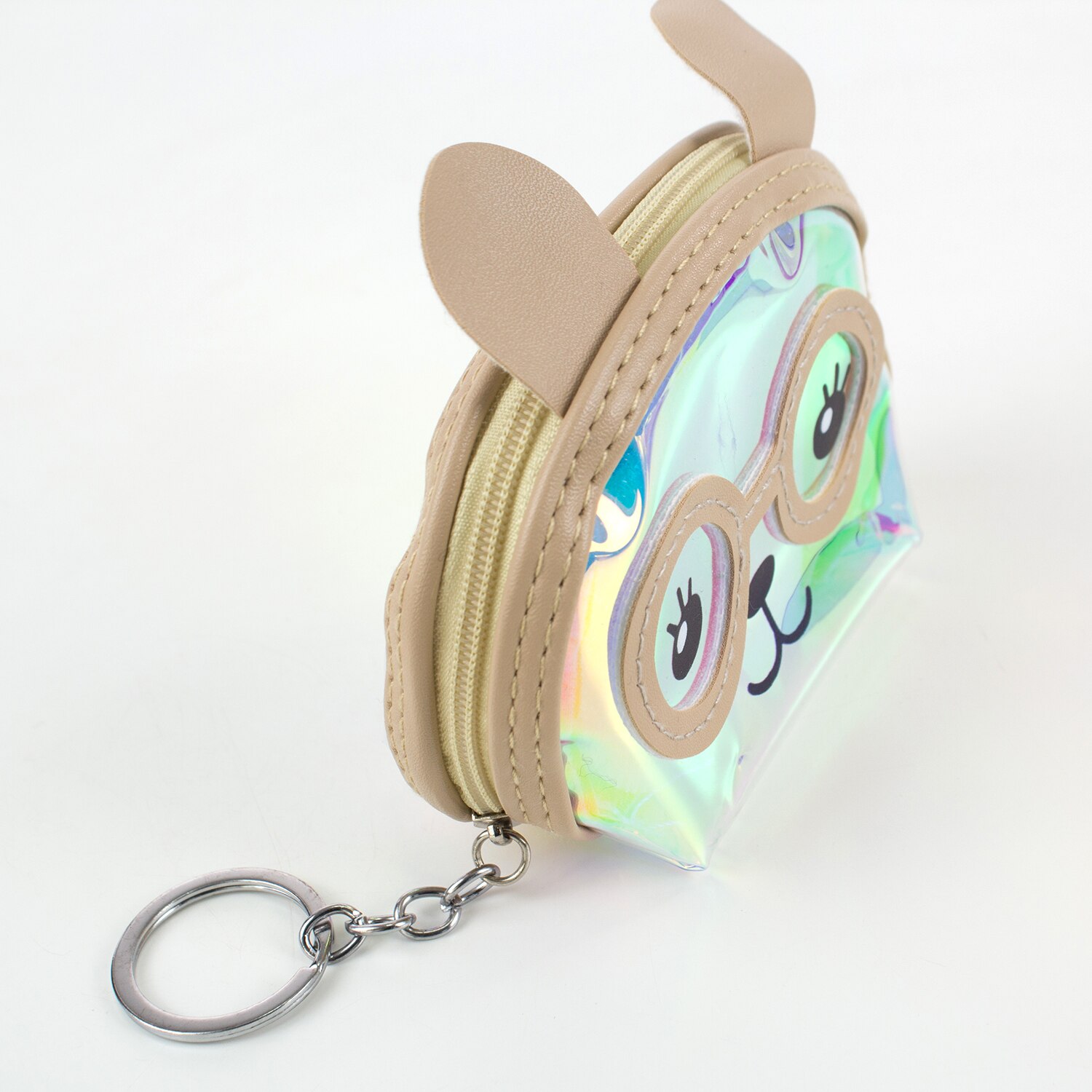 Portofel mini cu breloc Pami Cute, Bej - eMAG.ro