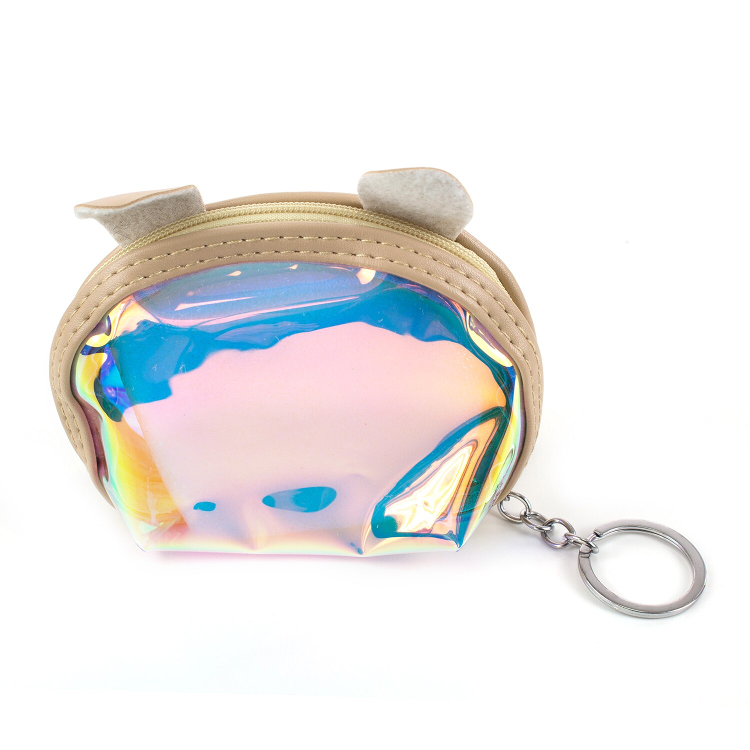 Portofel mini cu breloc Pami Cute, Bej - eMAG.ro