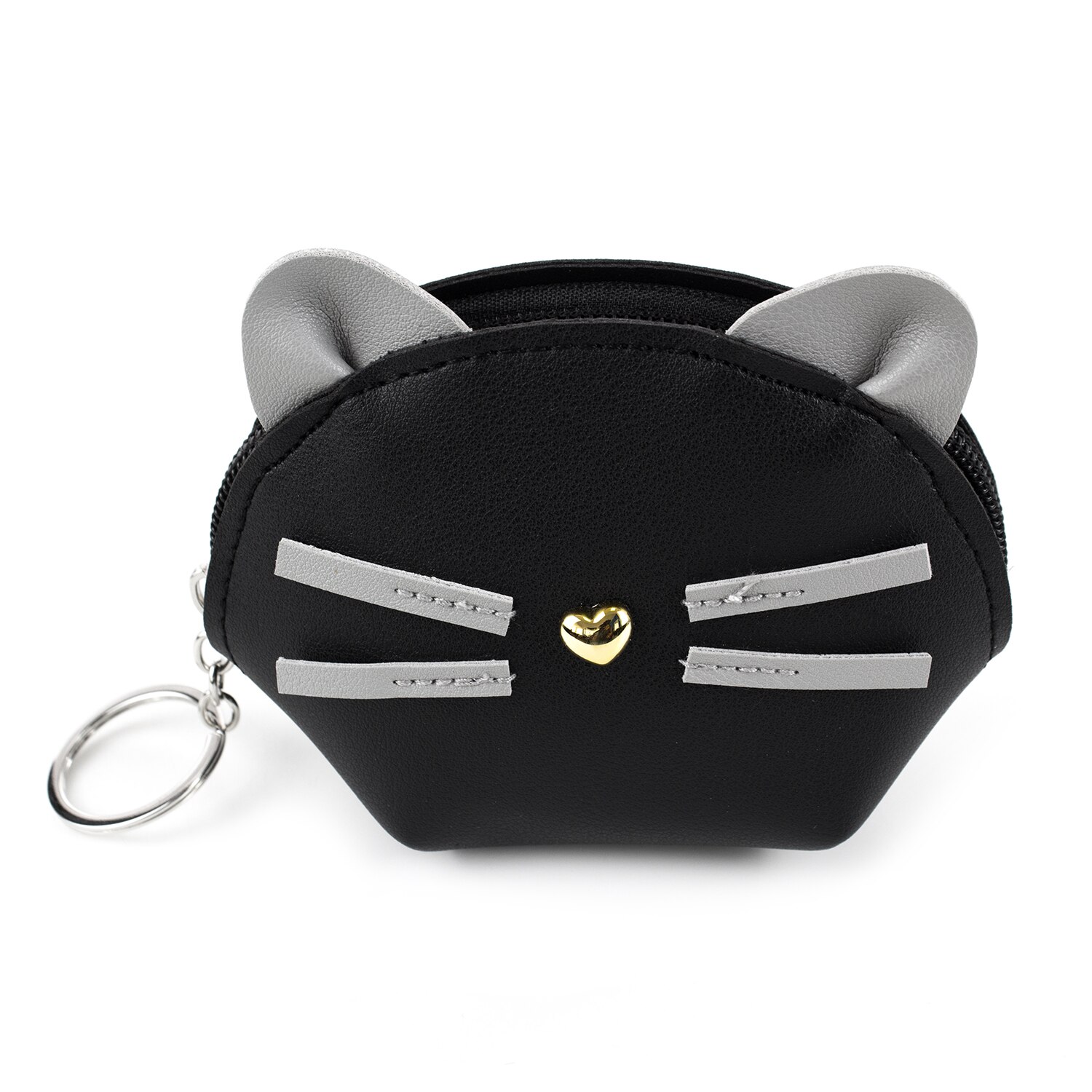 Portofel mini cu breloc Pami Kitty, Negru - eMAG.ro