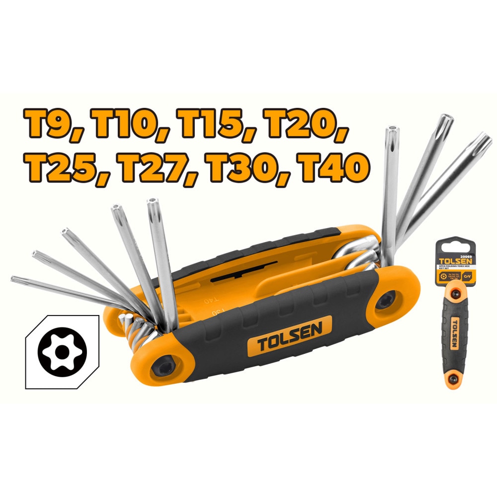 Set de chei cu torx pliabil 8 buc, Tolsen - eMAG.ro