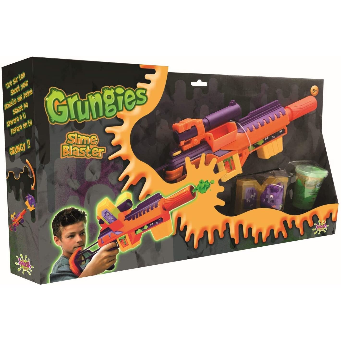 Pistol multicolor Splash Toys Slime Blaster, incluzand slime verde si ...