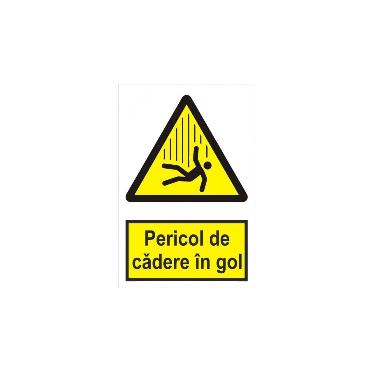 Indicator Autocolant Pericol de cadere in gol dimensiune 148 x 210mm ...