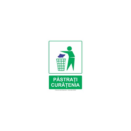 Pastrati curatenia - Indicator rezidential S9012, 140x200mm, Autocolant ...