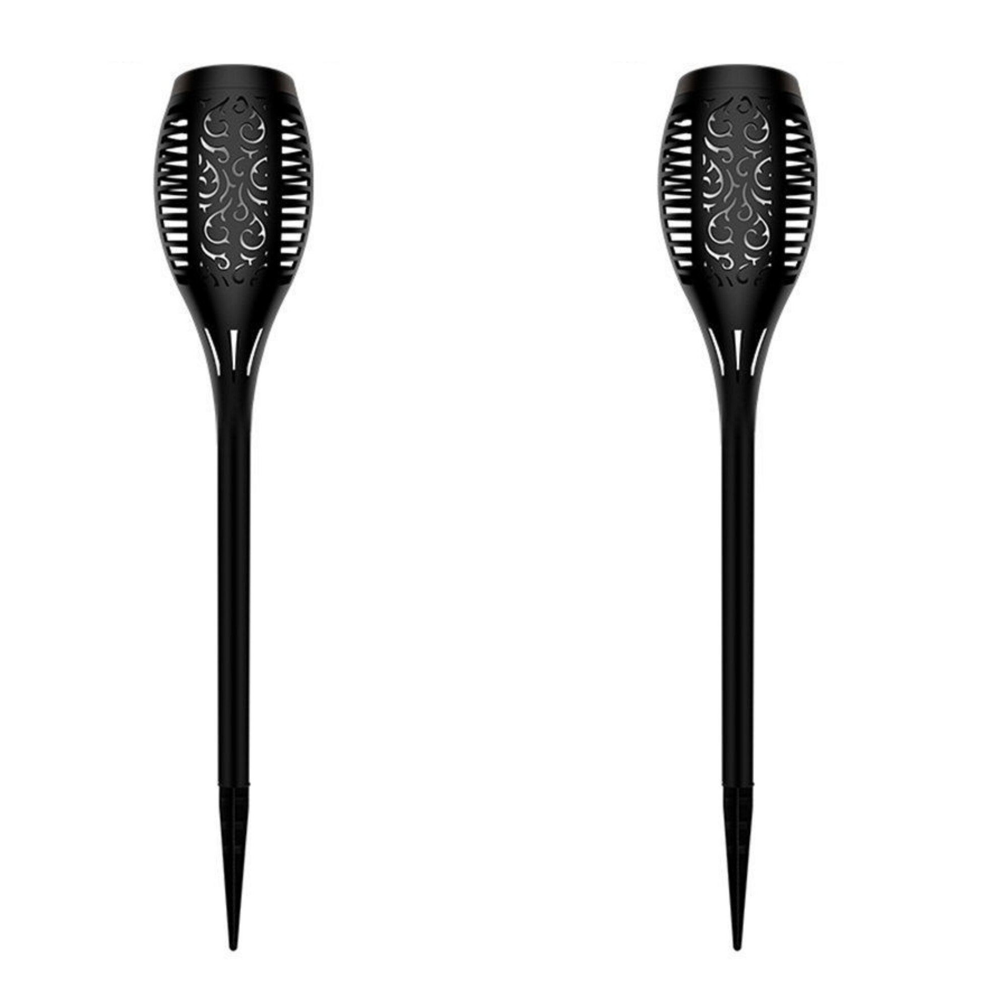Set 2 x lampa cu incarcare solara de gradina, tip torta, efect de ...