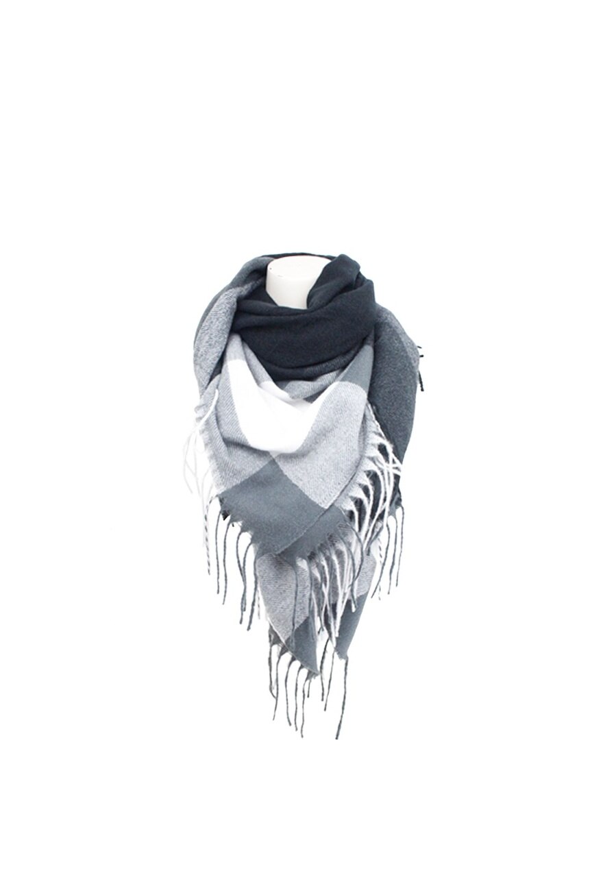 Fular nature feeling, Antonio, 620189999 Gri/Alb, 130 x 130 cm - eMAG.ro
