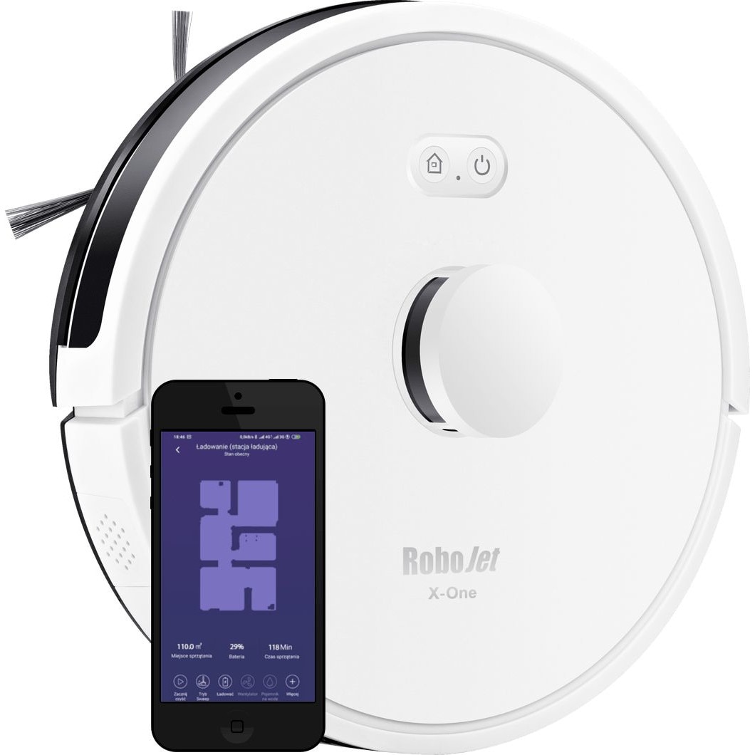 Aspirator robot RoboJet X-One, 32 W, 0.6 l, Wifi, Alb - eMAG.ro