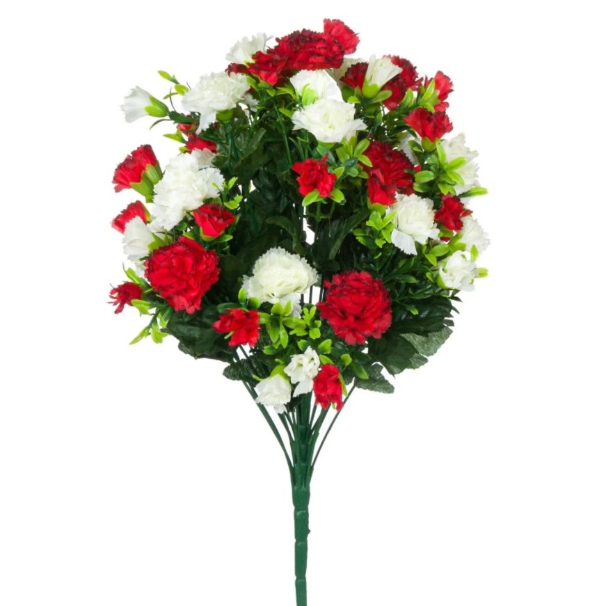 Buchet de flori, Zola®, garoafe albe/rosii, 46 cm - eMAG.ro