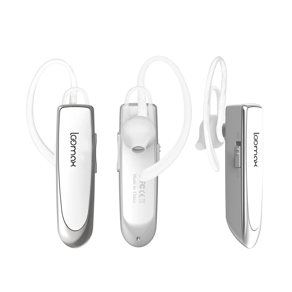 Bluetooth слушалки Loomax, Шумопотискане, HD глас, Multipoint, Бял ...