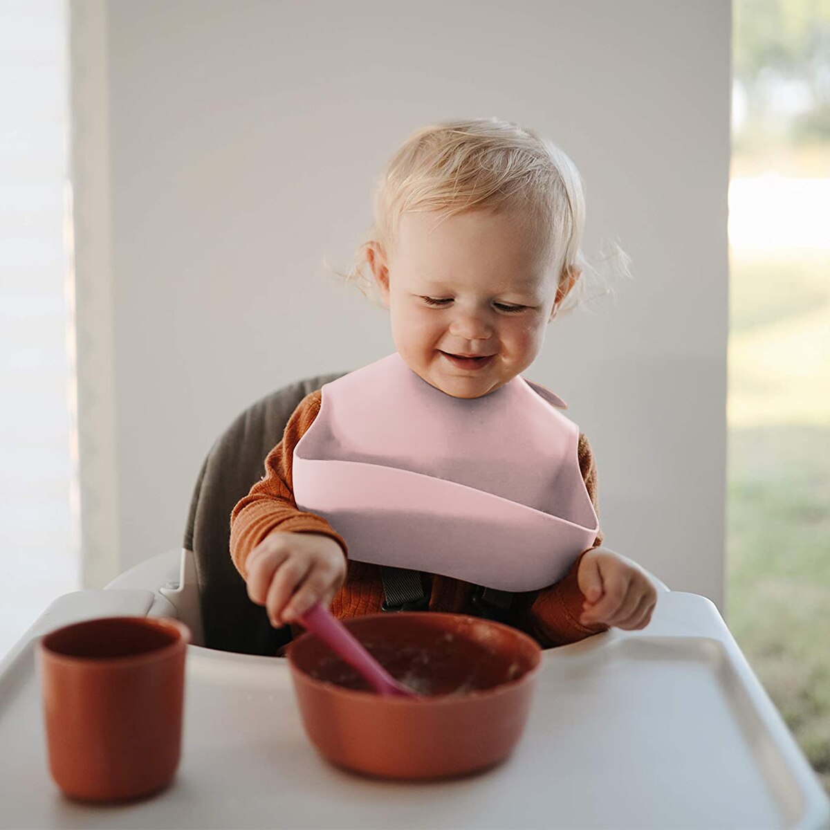 Baveta din silicon, fara BPA, material moale si flexibil, reglabila ...