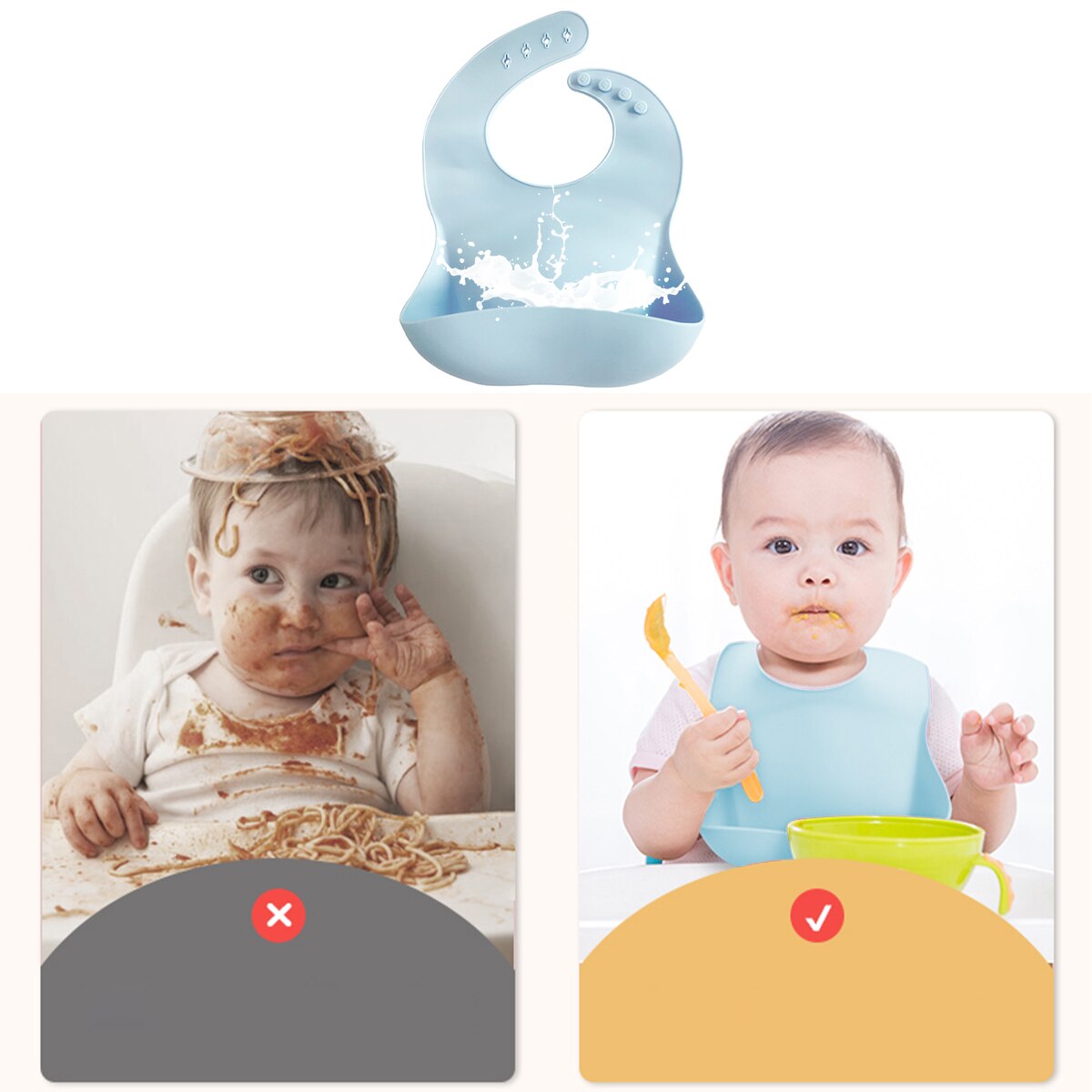 Baveta din silicon, fara BPA, material moale si flexibil, reglabila ...