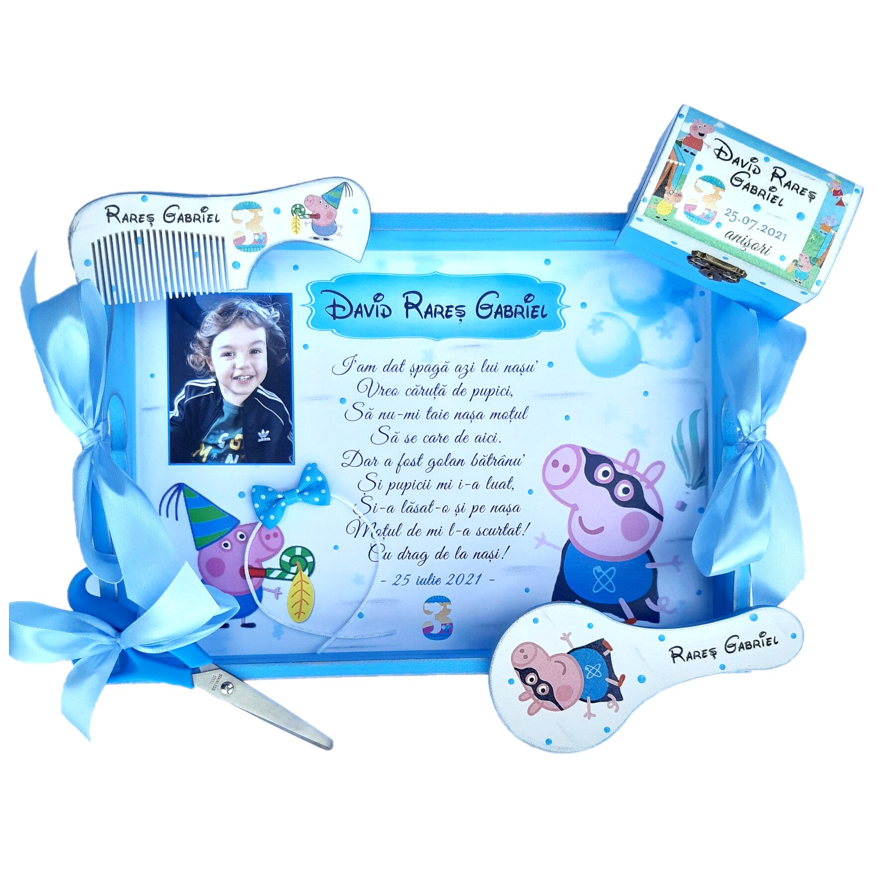 Set personalizat pentru taierea motului, Peppa Boy, 6 piese - eMAG.ro