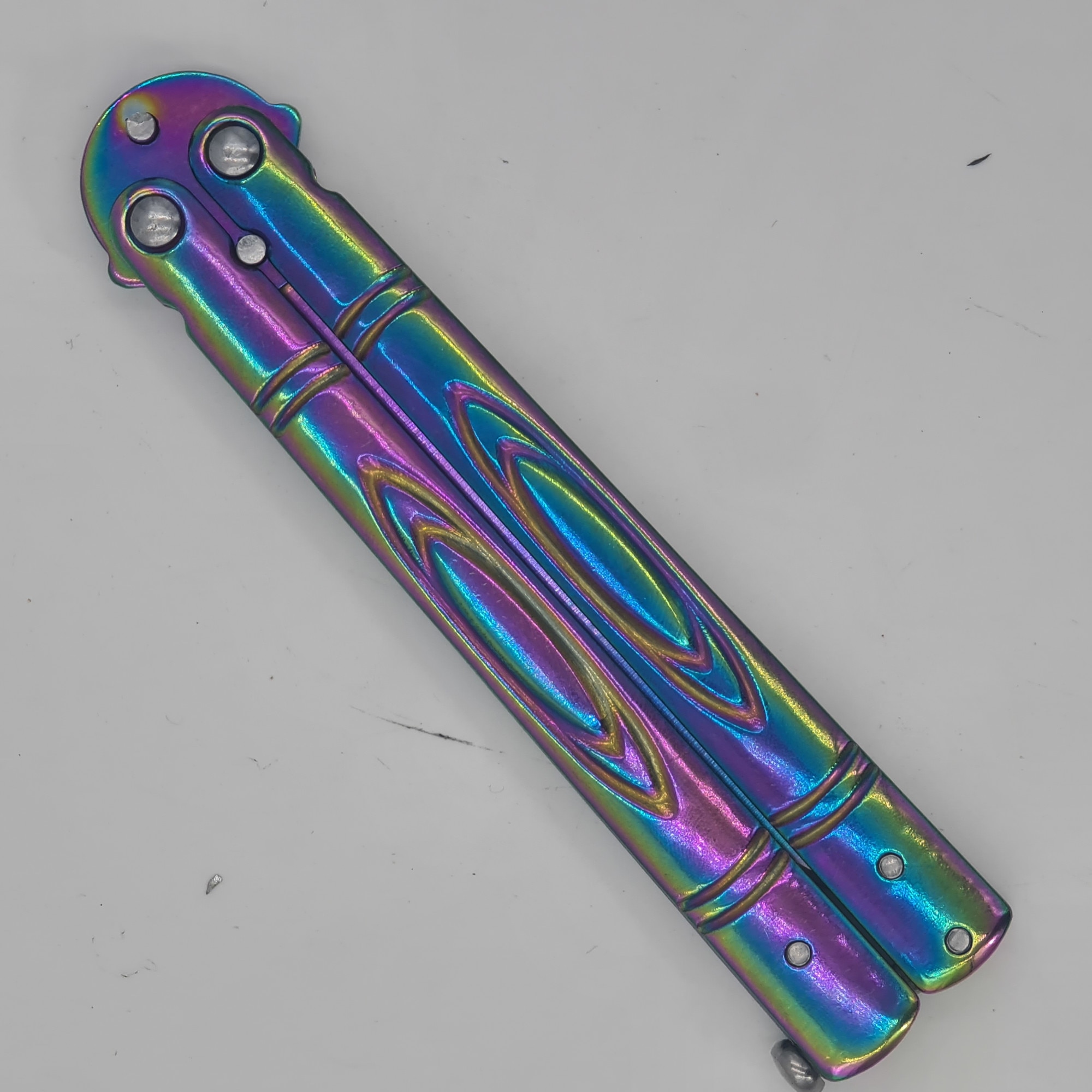 Pillangó kés, Butterfly, Balisong 21,50 cm, klasszikus fade, dalimag ...