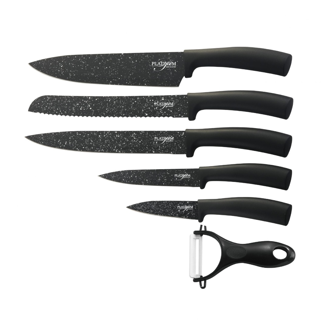 Set de cutite din 6 piese, Platinum Collection PL-M061, negru - eMAG.ro