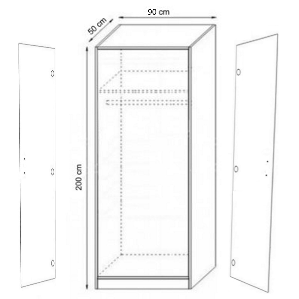 Dulap Classic, Alb, H200xL90xA50 cm, PAL 18 mm - eMAG.ro