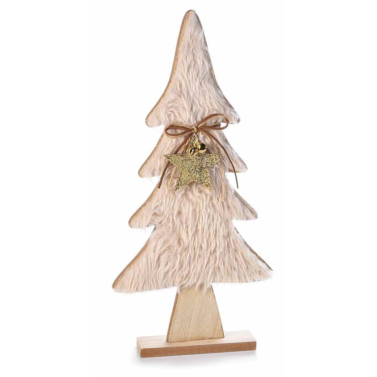 Brad din lemn natur si textil crem 21.5 cm x 5 cm x 44 h - eMAG.ro
