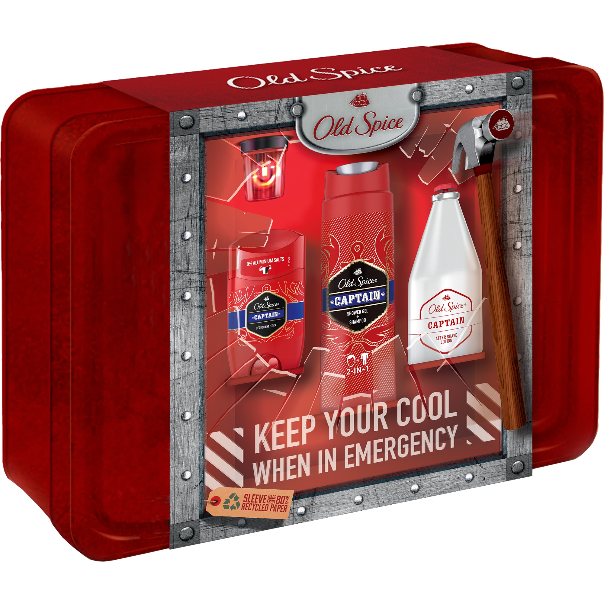 Set Cadou Old Spice Tin Box Captain: Deodorant solid, 50 ml + Gel de ...