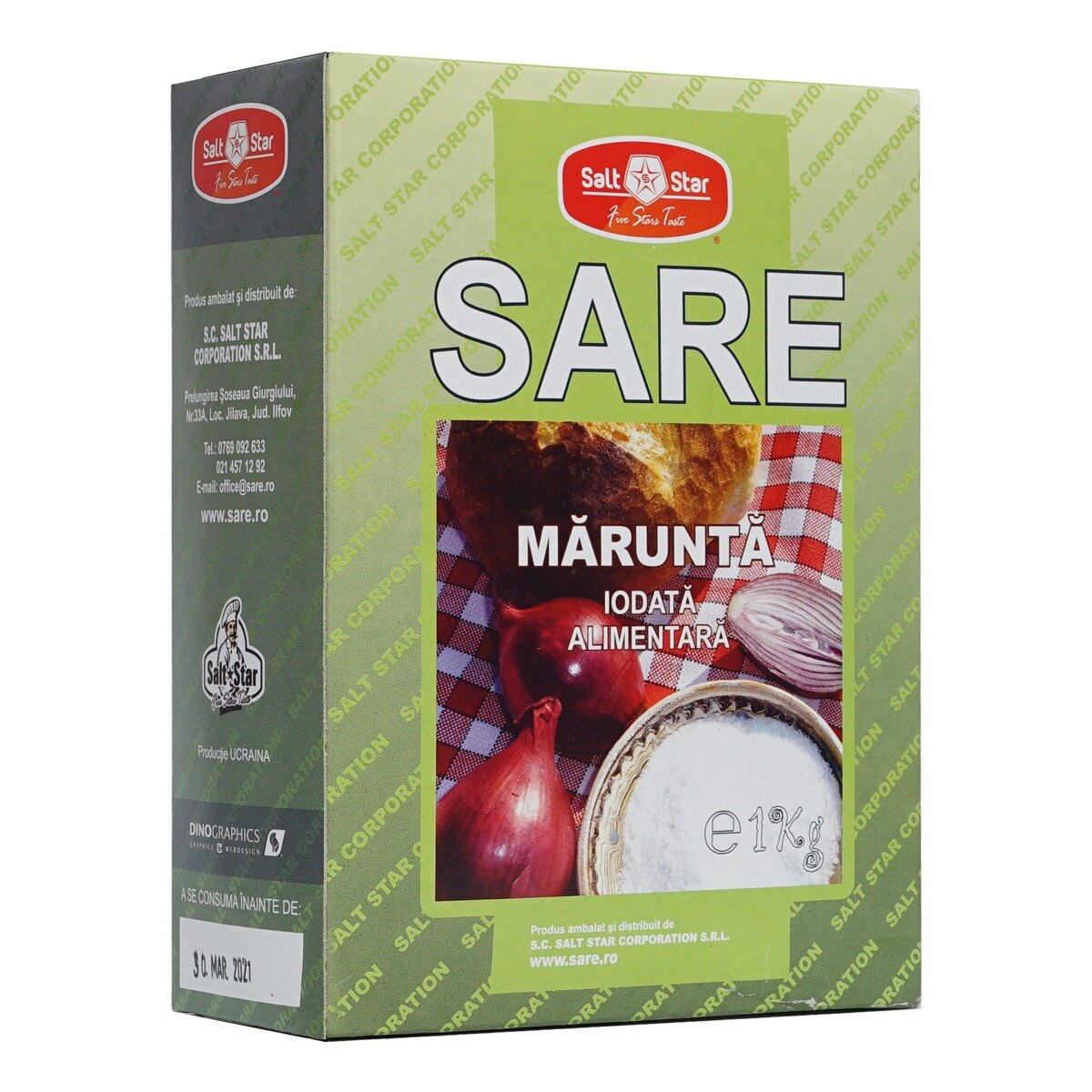 Sare marunta iodata (de roca), Salt Star Corporation, cutie 1kg - eMAG.ro