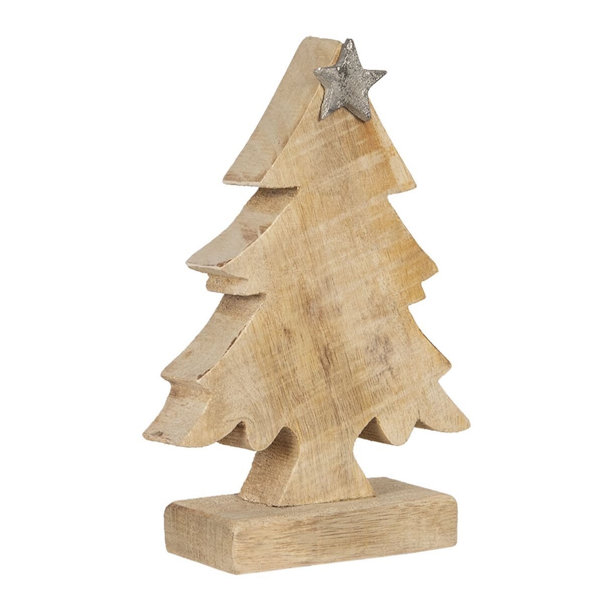 Brad din lemn natur si metal gri 12 cm x 5 cm x 15 h - eMAG.ro