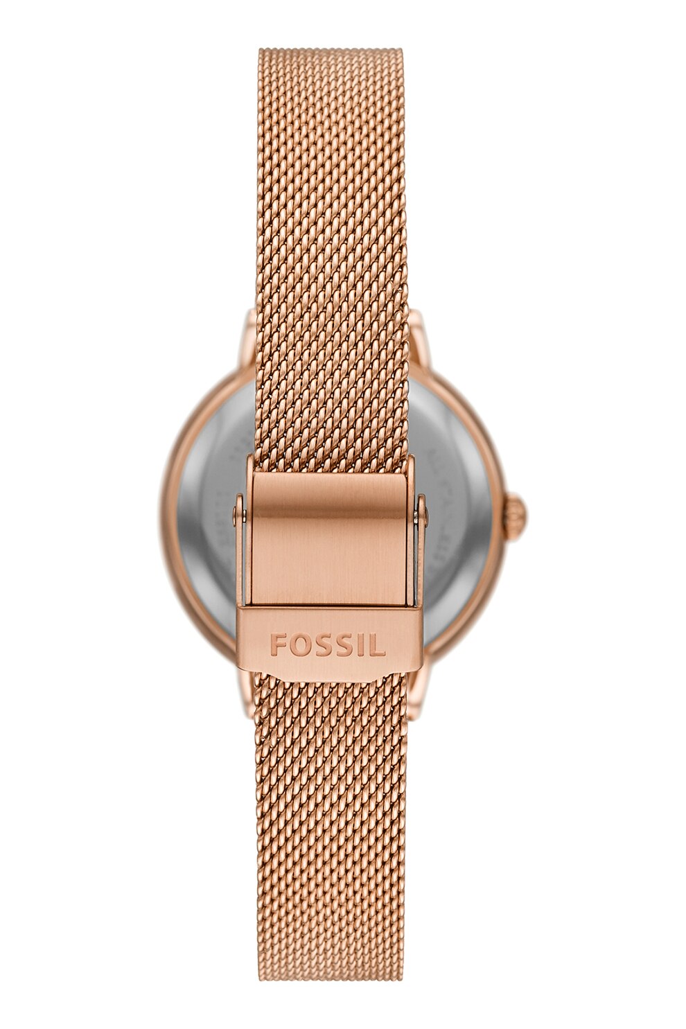 Fossil, Ceas analog de otel inoxidabil cu bratara cu model plasa, Auriu ...