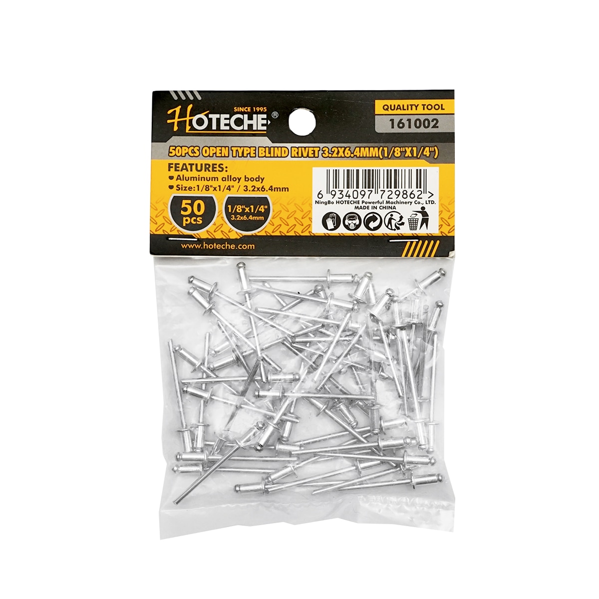 Popnit din aluminiu 3.2x6.4mm 50 buc Hoteche - eMAG.ro