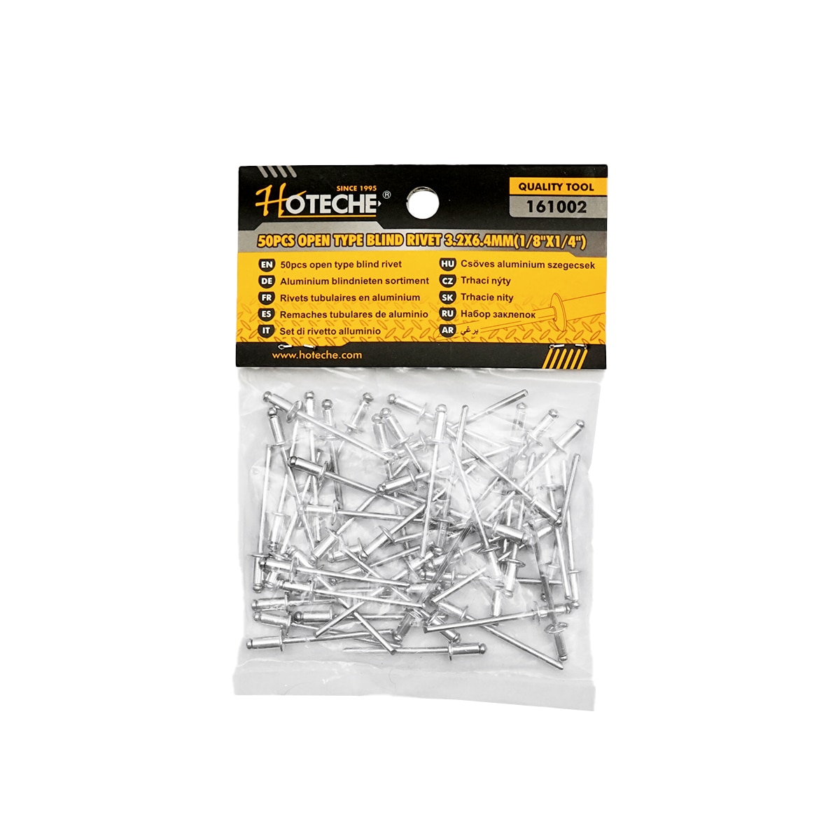 Popnit din aluminiu 3.2x6.4mm 50 buc Hoteche - eMAG.ro