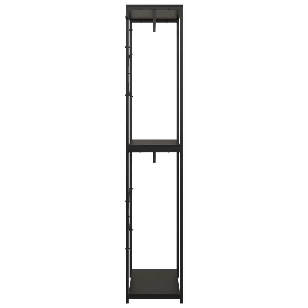 Sifonier, negru, 60x40x213 cm, metal si PAL, cu spatiu de depozitare ...