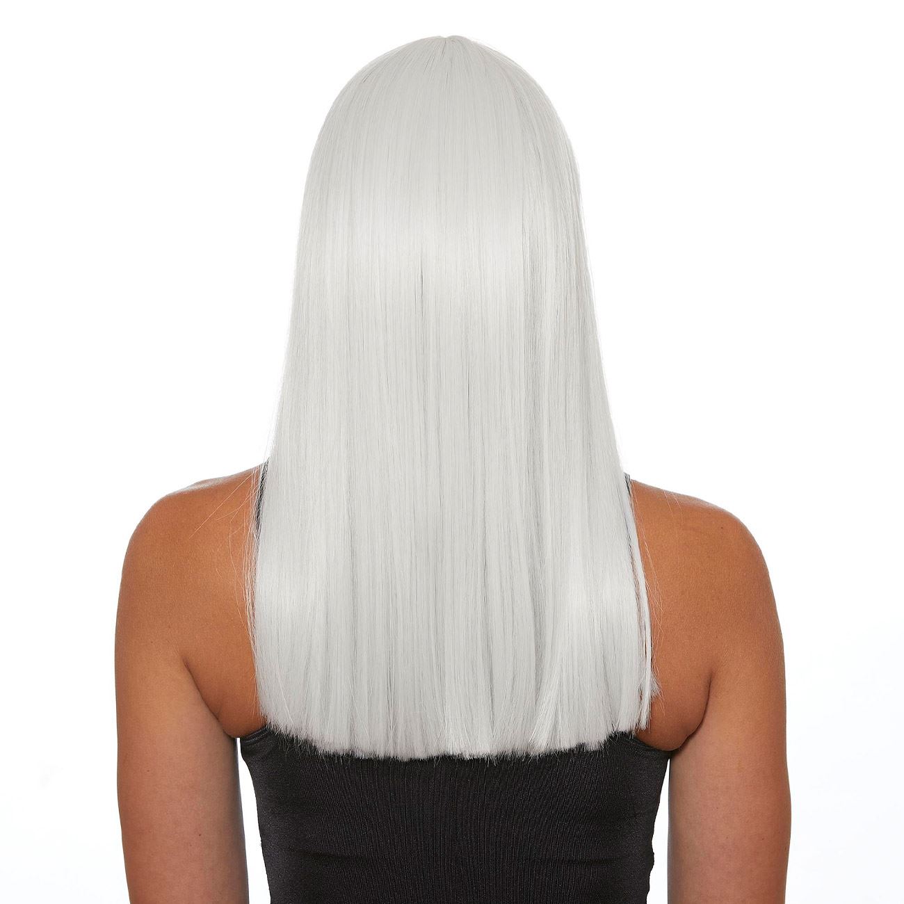 Peruca par lung, Zola®, pentru Halloween, drept, alb - eMAG.ro