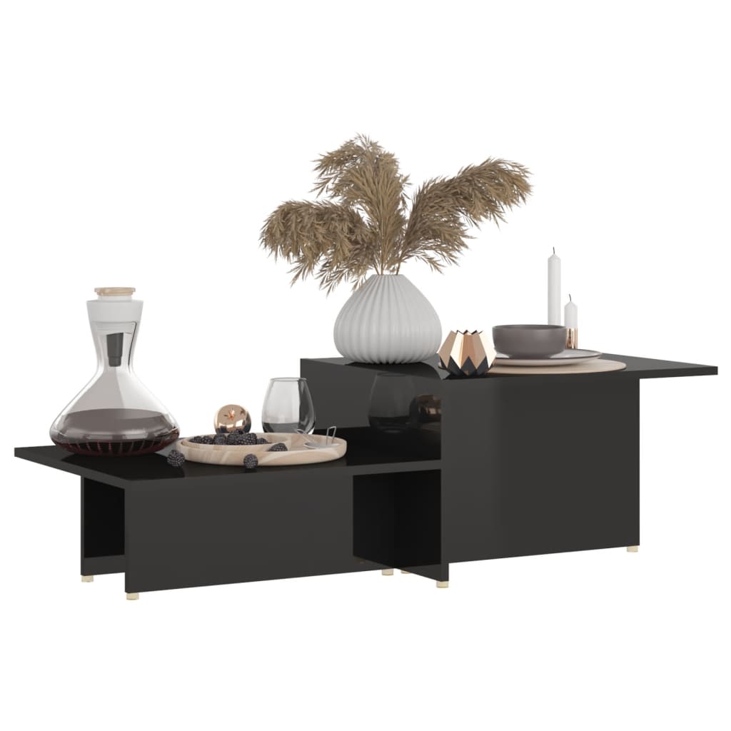Masa de cafea, Decor sufragerie/living, negru extralucios, 111,5x50x33 ...
