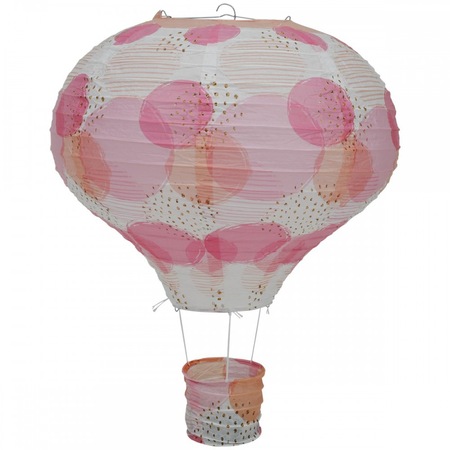 Lampion model aer cald balon 37 x 50 cm Rosu-Roz - eMAG.ro