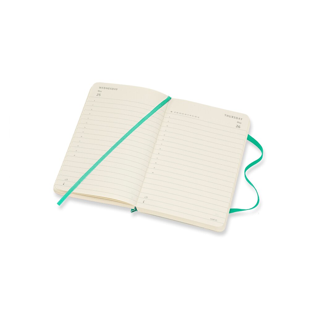 Calendar englezesc Moleskine, 12 Luni, 2022, 9x14 cm, Verde - eMAG.ro