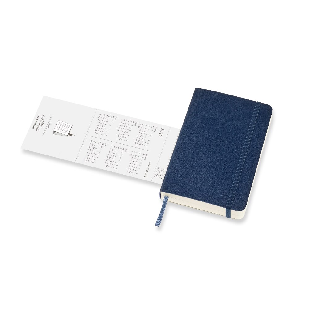 Calendar englezesc Moleskine, 12 Luni, 2022, 9x14 cm, Bleumarin - eMAG.ro