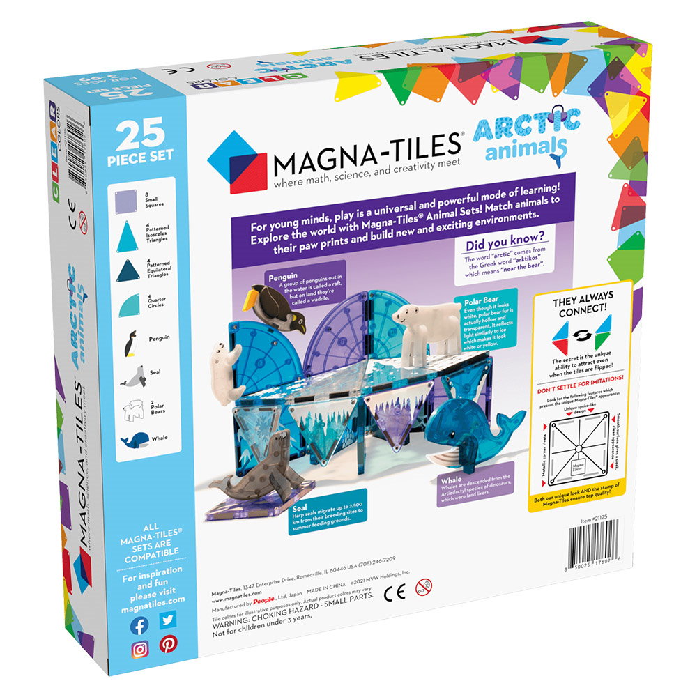 Set de constructie magnetic, Magna-Tiles - Arctic Animals, 25 piese ...