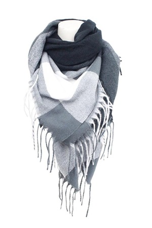 Fular nature feeling, Antonio, 620189999 Gri/Alb, 130 x 130 cm - eMAG.ro