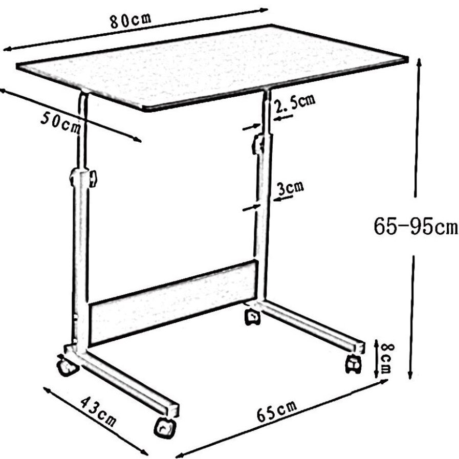 Masuta laptop reglabila-mini birou cu roti, masa laptop cu blat lemn ...