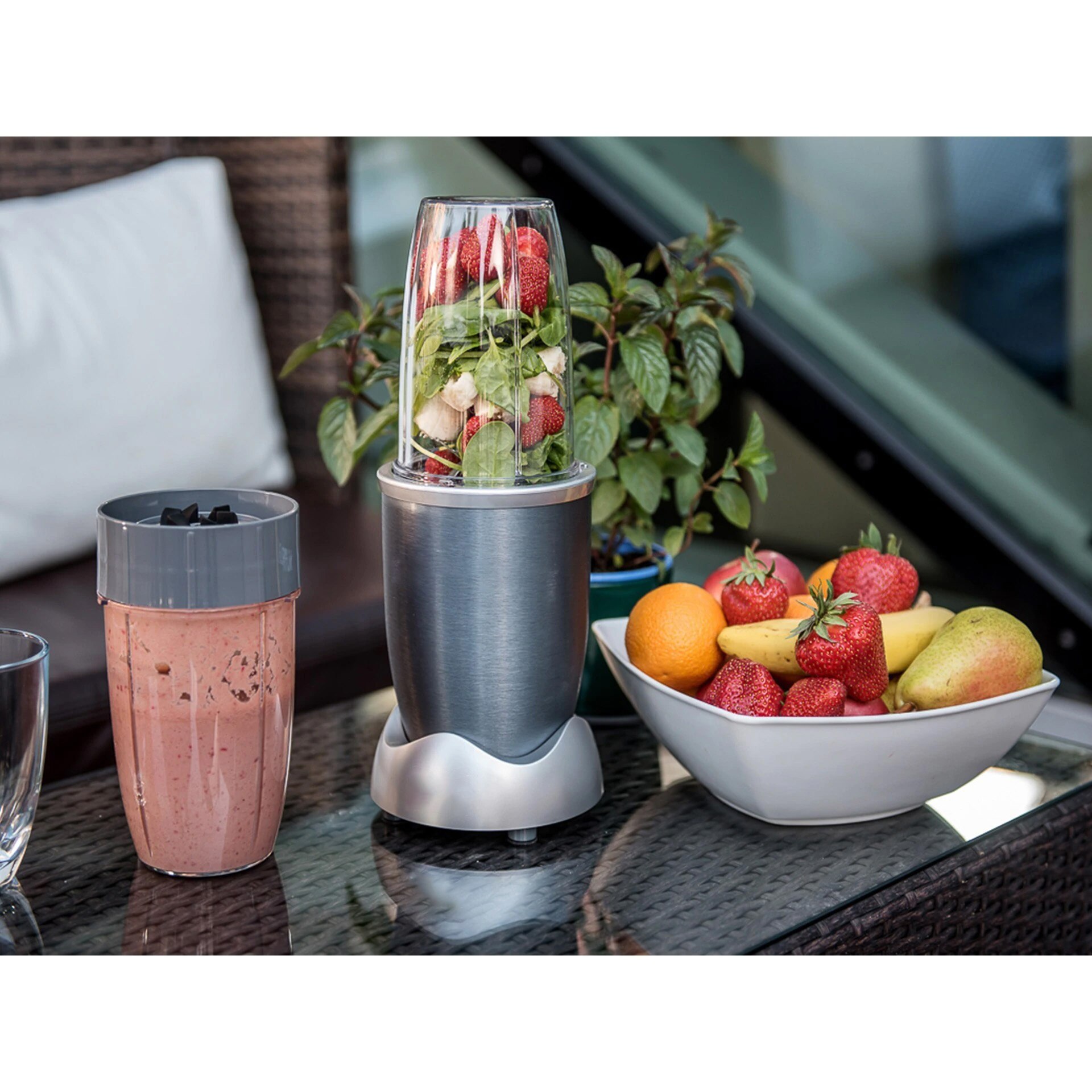 Blender Tiessa®, tip NutriBULLET, multifunctional, 900W, gri - eMAG.ro
