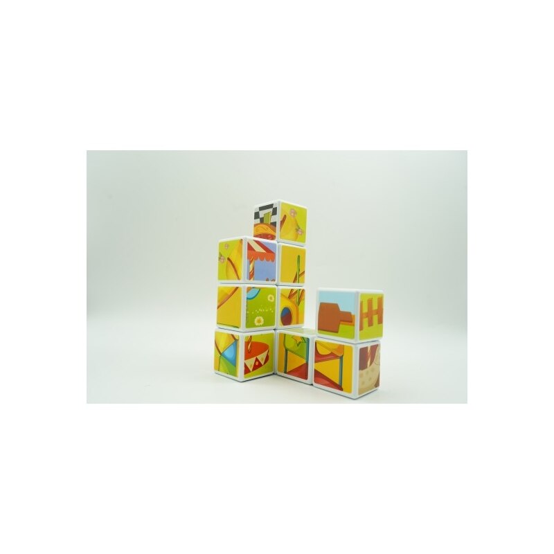 Set inteligent de cuburi magnetice, parc de distractii, 10 piese ...