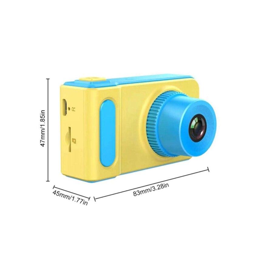 Mini camera pentru copii, incacarcare USB, microSD, galben/albastra JRH ...