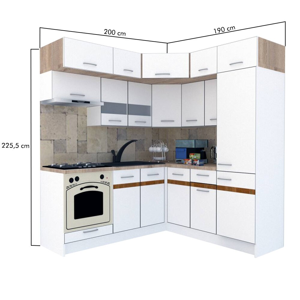 Set Bucatarie de Colt Genarom BIG GENA NEW ST. 190-200 x 225,5 x 60 cm ...