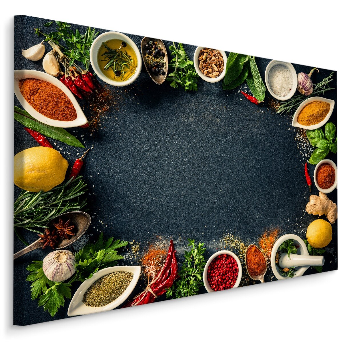 Tablou pentru bucatarie condimente legume COLORATE 70cm x 50cm Canvas ...