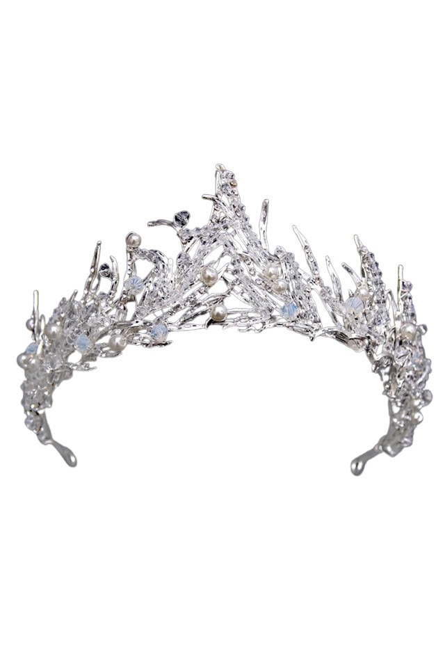 Diadema eleganta Narissa, model cu ramuri cu perle, margelute si ...