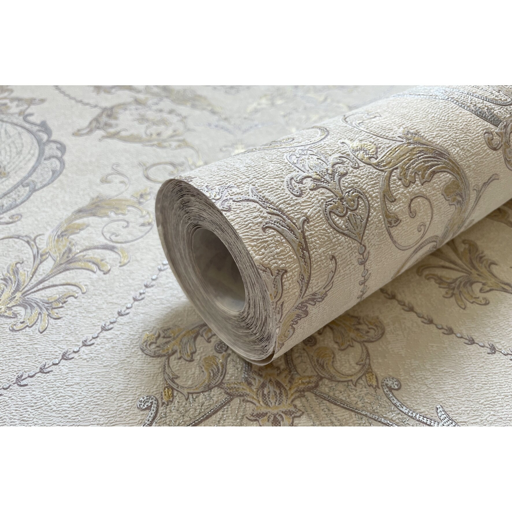 Tapet MallDeco de vinil Malena Decor auriu, 1484/1, pentru dormitor ...