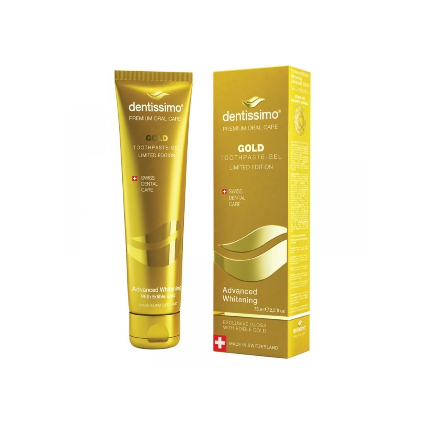 Pasta de dinti Advanced Whitening Gold, 75ml, Dentissimo - eMAG.ro