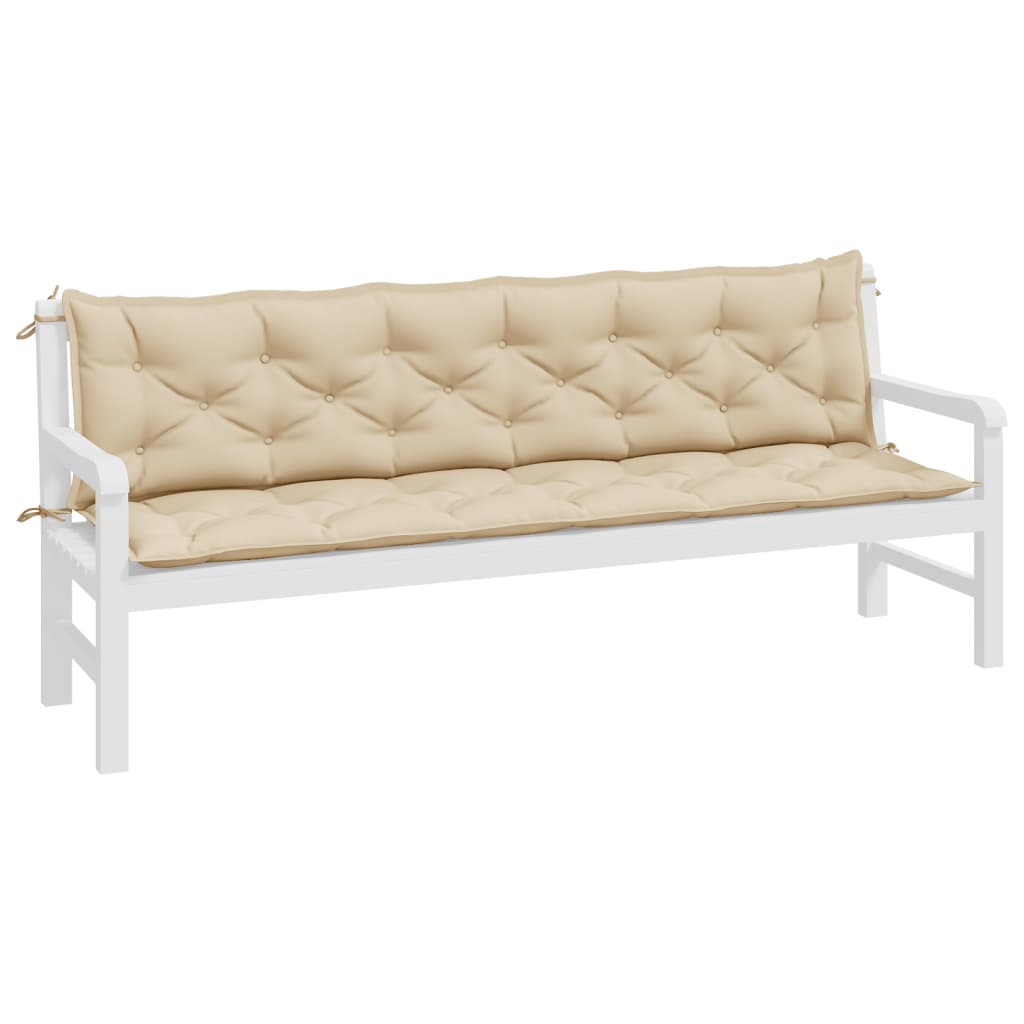 Set perne banca de gradina 2 buc. vidaXL, bej, 200x50x7cm, tesatura ...