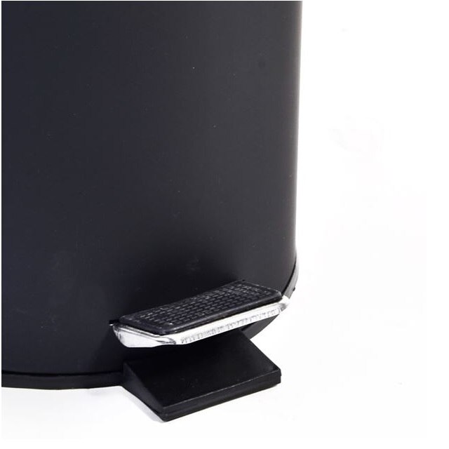 Cos gunoi, cu pedala, Modern, Metal, Negru Mat, 6L, 20x27 cm - eMAG.ro