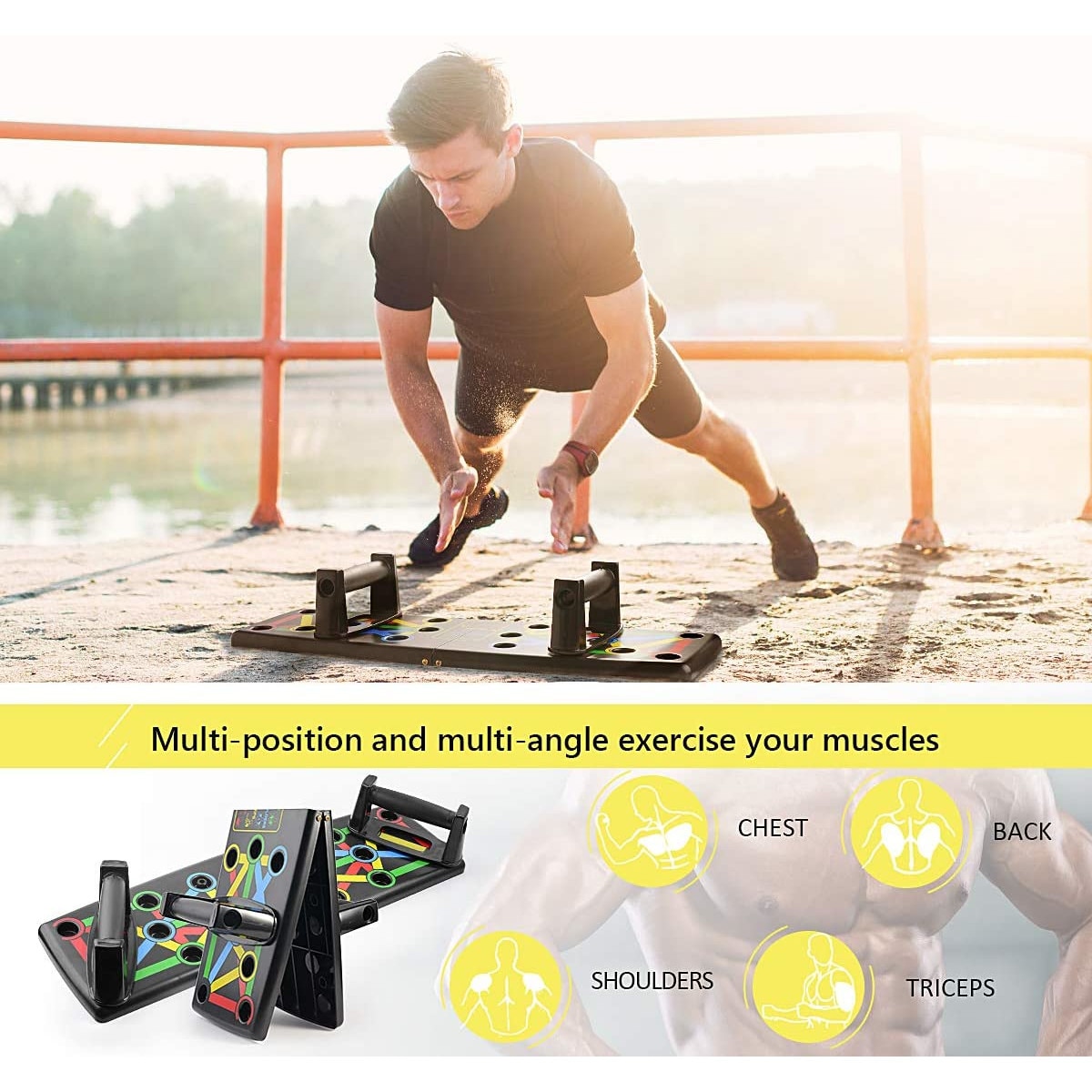 Placa Pentru Flotari Multifunctionala, Pe Baza De Culori, Cu Manere ...